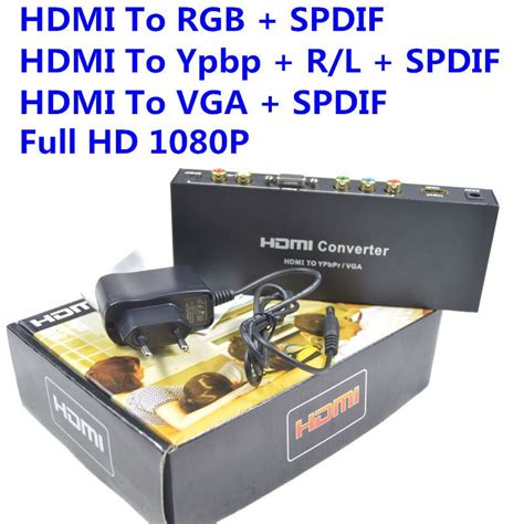BrankBassHDMI To RGB Component YPbPr Audio Video Adapter HDMI To VGA SPDIF RL Converter Support