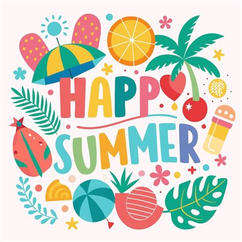 Premium Vector Happy Summer Tropical Illustration