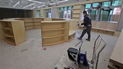 도서관 원형책장 도장~ Youtube