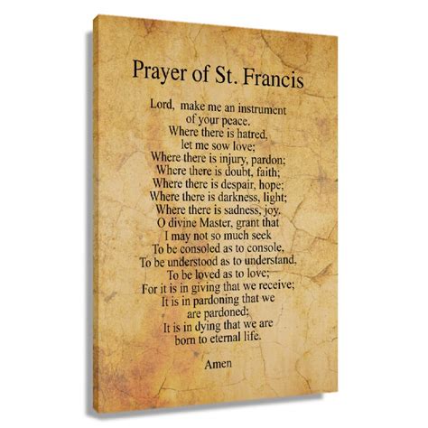 Prayer Of St Francis Of Assisi Quotes Wall Art Vintage Prints Poster