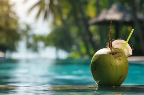 Premium Photo Exotic Coconut Beverage In Tropical Paradise Refreshing