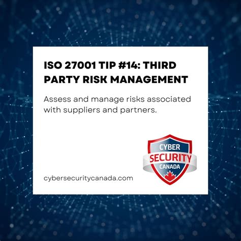 Cyber Security Canada On Linkedin Cybersecurity Riskmanagement Iso27001 Thirdpartyrisk