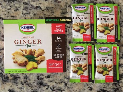 Kendel Ginger Tea Instant Sachet Unsweetened Sugar Free Jamaican Ts