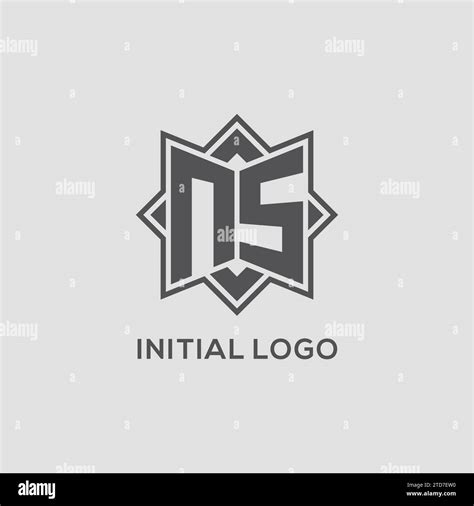 Monogram Ns Logo With Eight Point Star Style Design Vector Graphic