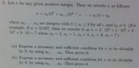 Solved Let N Be Any Given Positive Integer Then We Rewrite