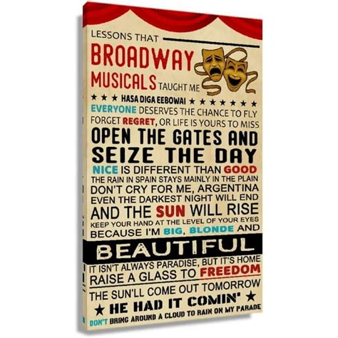 Axxposters Broadway Musical Posters Vintage Art Canvas Wall Art