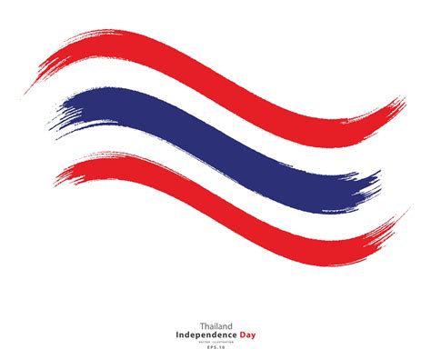 Flag Of Thailand Flag In Grungy Style Independence Thai Day Vector