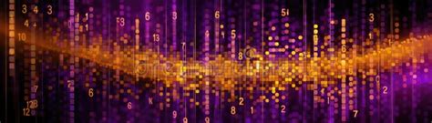 Purple Yellow Purple Matrix Numbers Style Background Generative Ai