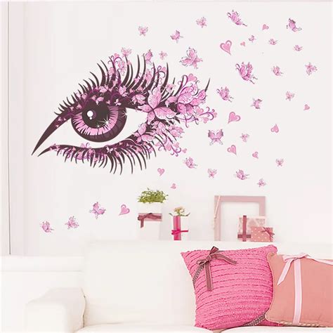 Sexy Girl Eyes Butterfly Wall Stickers Living Bedroom Decoration Diy