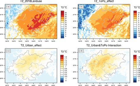 Effects Of Urbanization On 2 M Temperature A 2 M Average Temperature