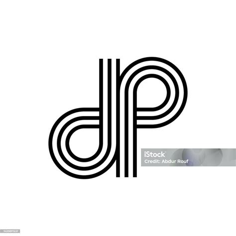 현대 문자 Dp 또는 Pd 모노그램 로고 디자인 점에 의한 원근감에 대한 스톡 벡터 아트 및 기타 이미지 점에 의한 원근감