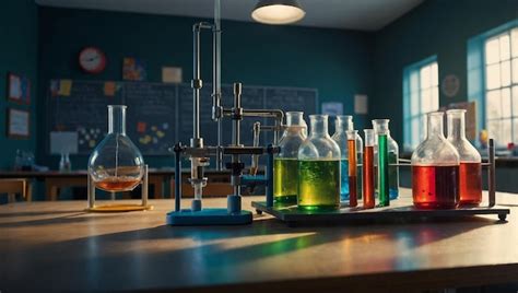 Classroom With A Science Experiment Set Up Premium Ai Generated Image