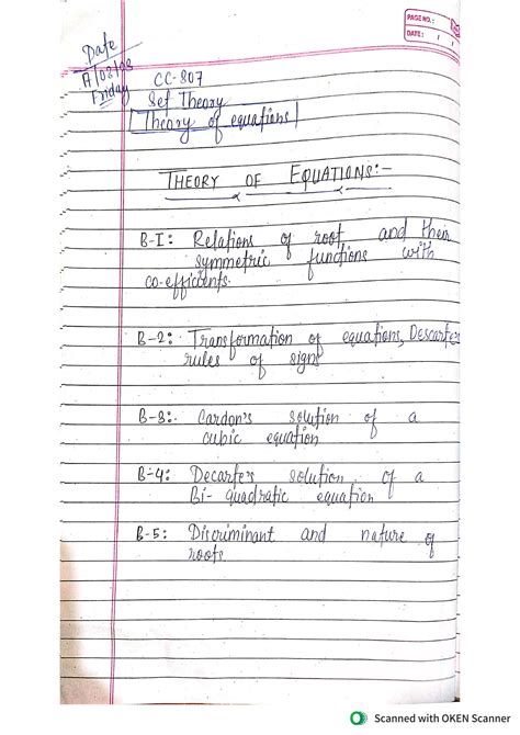 SOLUTION Theory Of Equation Full Notes Studypool