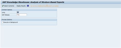 SI PREANALYSIS SAP Tcode Pre Analysis Structure Based Exports Transaction Code