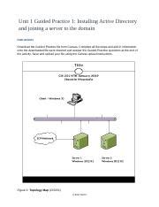 CIS U Guided Practice Docx Unit Guided Practice Installing Active Directory And