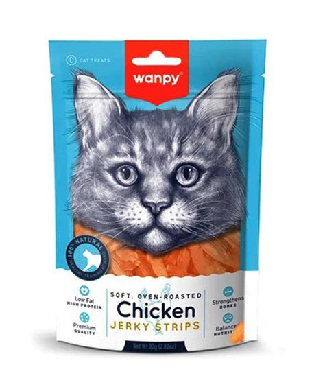 Wanpy Adult Cat Soft Chicken Jerky Strips 80 G Pouch Petmania