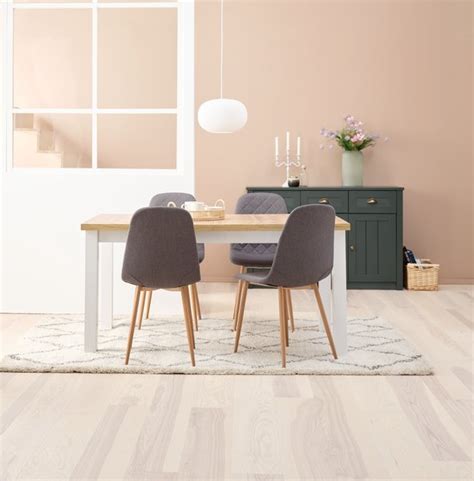 Chaise JONSTRUP tissu asphalte coloris chêne JYSK