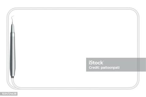 치과 진동수 계측 및 케이블 일러스트 레이 션 3d 가상 디자인 복사 공간 흰색 배경에 고립에서 만든 둥근된 사각형 모양 프레임 강철에 대한 스톡 벡터 아트 및 기타 이미지