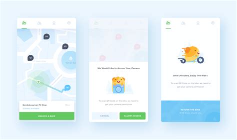 Rent A Free Bike Mobile Ui Ux Design Inspiration Navigation App