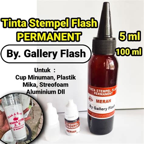 Jual Tinta Stempel Flash Permanen Media Plastik Cup Minuman Dll