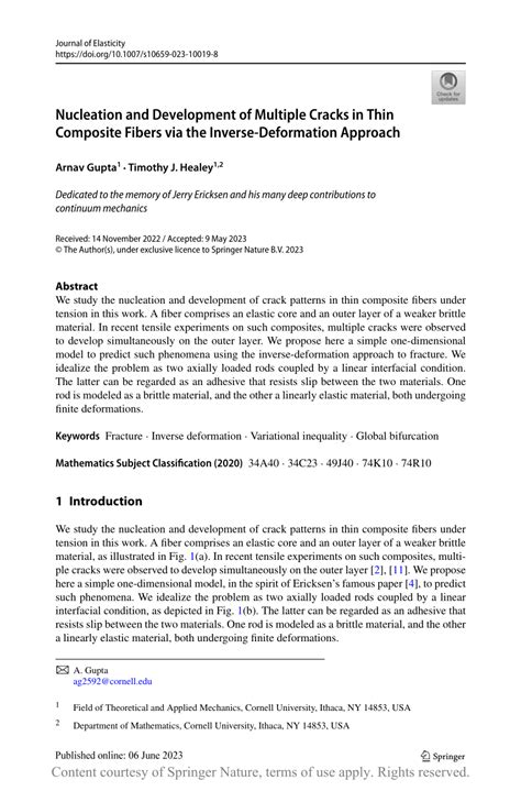 Nucleation And Development Of Multiple Cracks In Thin Composite Fibers Via The Inverse