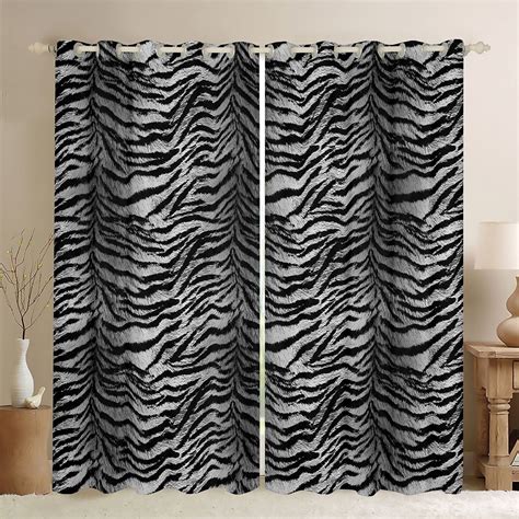 Homewish Teens Animal Zebra Print Curtains Pack Of 2 42x84 Each