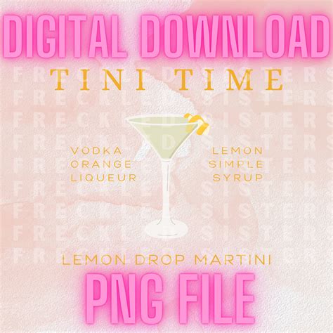 Tini Time Lemon Drop Lemontini Martini Cocktail Girls Club Png Bachelorette Design Trendy Shirt