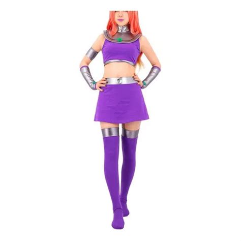 Disfraz Anime Starfire Cosplay Mujer Carnaval De Halloween Cuotas Sin
