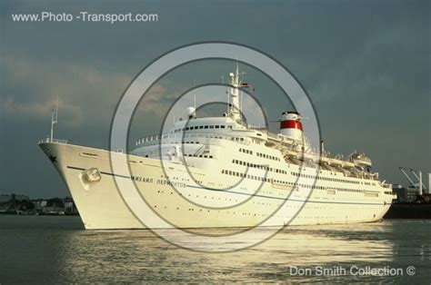 Mikhail Lermontov Passenger Cruise Ship Ivan Franko Class Leaving