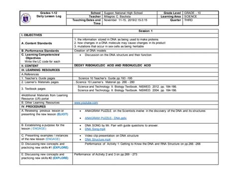 5th Weekdocx Dll Science Grade 9 Quarter 3 Docx