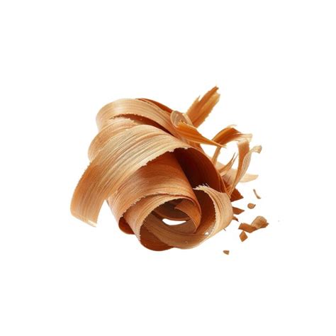 A CloseUp Of A Wood Shaving Curl Isolated On White Premium AI Generated PSD