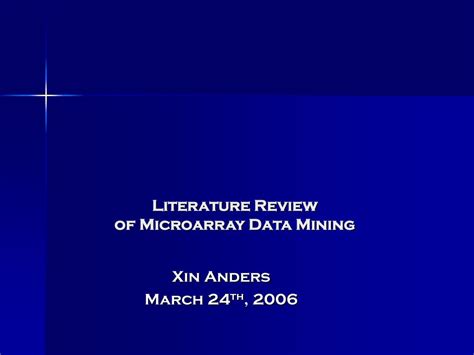 Ppt Literature Review Of Microarray Data Mining Powerpoint Presentation Id3293128