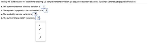 Solved Ldentify The Symbols Used For Each Of The Following
