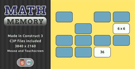 Math Memory Html5 Math Game By Trezegames Codecanyon