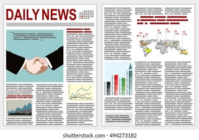 Graphical Design Newspaper Template Infographic Stock Vector Royalty