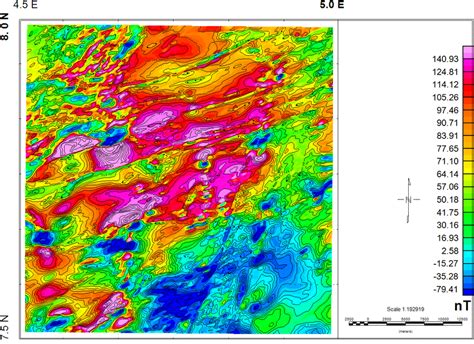 Total Magnetic Intensity Map Of Ilesha And Its Environs Download Scientific Diagram