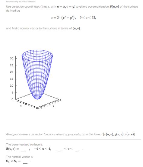 Solved Parametrizing A Surfoce Cartesian Use Cartesian