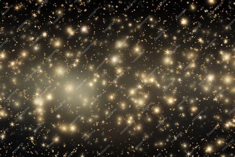 Neutral Abstract Background With Gold Stars Glitter Premium Ai