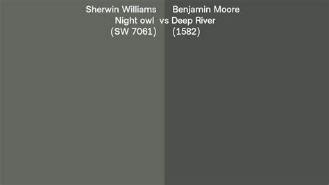 Sherwin Williams Night Owl Sw 7061 Vs Benjamin Moore Deep River 1582