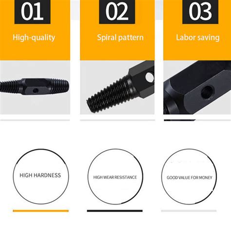 범용 파손 와이어 추출기 수도꼭지 이중 헤드 삼각형 밸브 탭 나사 추출기 파이프 밸브 탭 파손 와이어 나사 1 세트 도구 세트