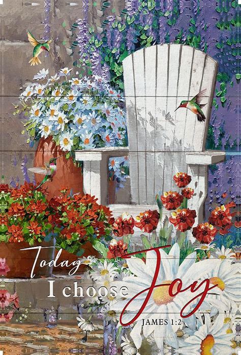 Hummingbird Daisy Flowers Today I Choose Joy Wall Art Canvas Canvas