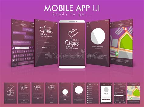 Material Design Ui Ux And Gui For Food Mobile Apps Stock Illustration