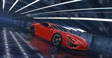 通用豪华概念跑车3d模型在一个展厅