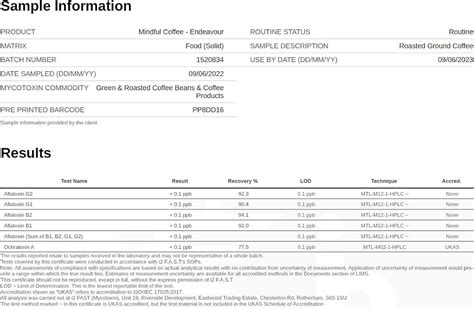 Mindful Coffee Endeavour Dark Roast Mycotoxin Free Lab Tested Freshly Roasted Whole