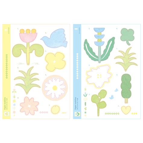 [모모이라운드] Diy 일러스트 페이퍼 모빌 2종 Paperuler