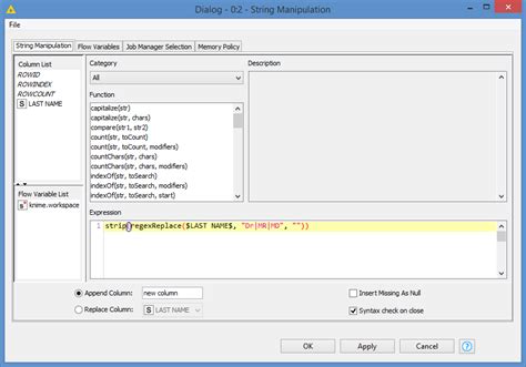 List Of Strings To Be Removed From A Specific Column Knime Analytics