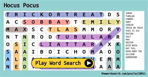 Hocus Pocus Word Search