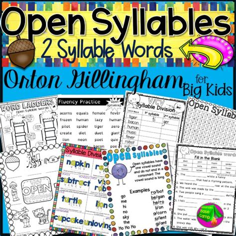 Open Syllable Words Two Syllable Orton Gillingham Made By Teachers