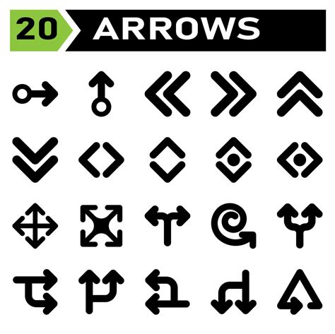 Arrows Icon Set Include Arrow Arrows Right Direction Arrow Right