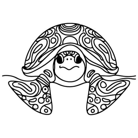 Premium Vector Continuous One Black Line Hand Drawing Turtle Marine